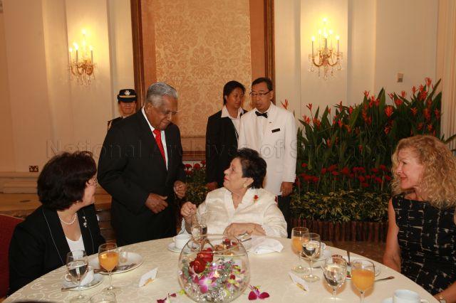 President and Mrs S R Nathan with Mrs Fumio Ohtsubo (seated