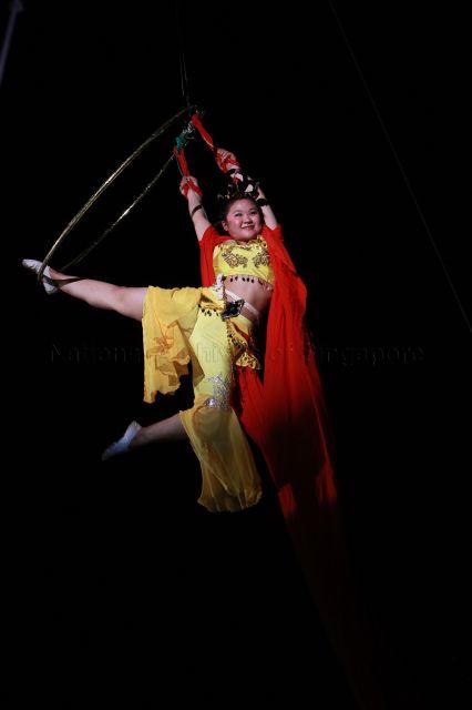 Chinese acrobatic performance at second night of Chingay
