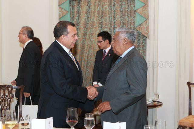 President S R Nathan and Honduran President Porfirio Lobo