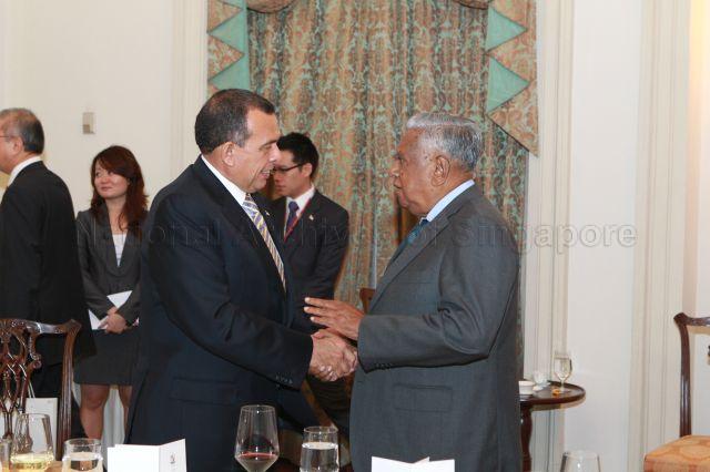 President S R Nathan and Honduran President Porfirio Lobo