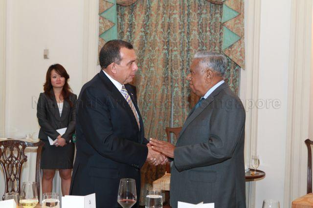 President S R Nathan and Honduran President Porfirio Lobo