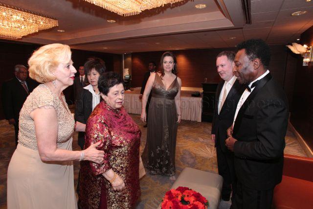 Mrs S R Nathan, wife of the President, meeting legendary