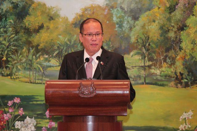 Philippine President Benigno S Aquino speaking at state