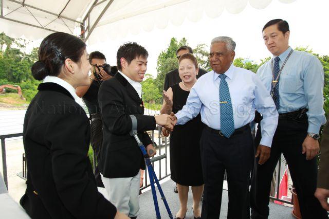 President S R Nathan meeting para-equestrians Maximillian