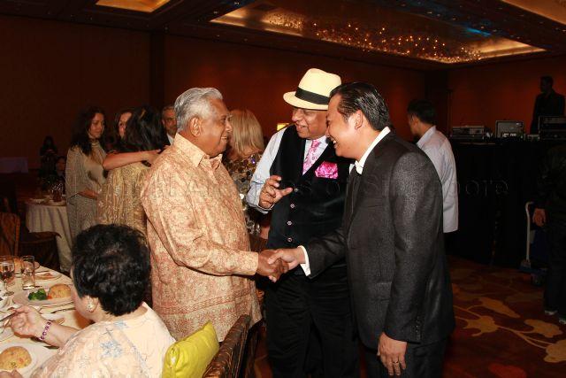 President S R Nathan being introduced to guest by Indian