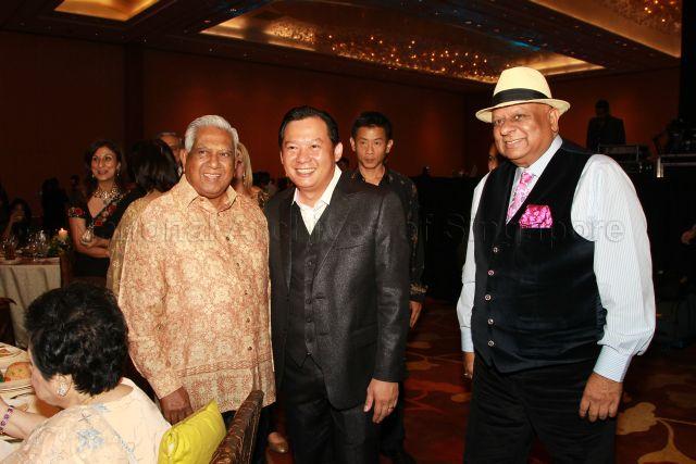 President S R Nathan with Indian telecoms tycoon Dr