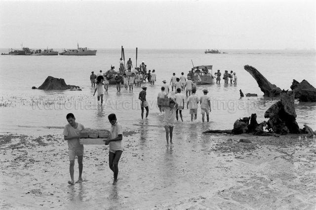 Detainees arriving at Pulau Senang