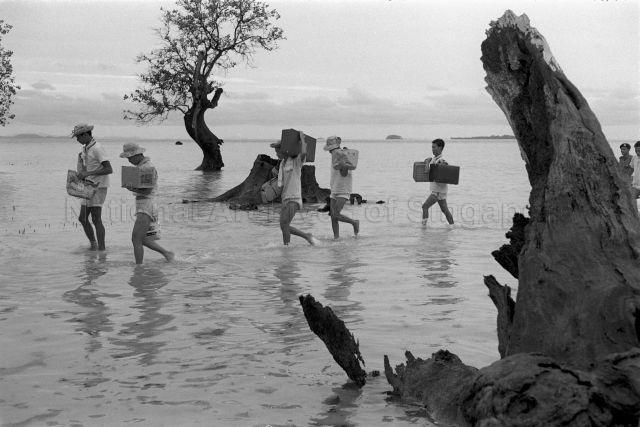Detainees arriving at Pulau Senang