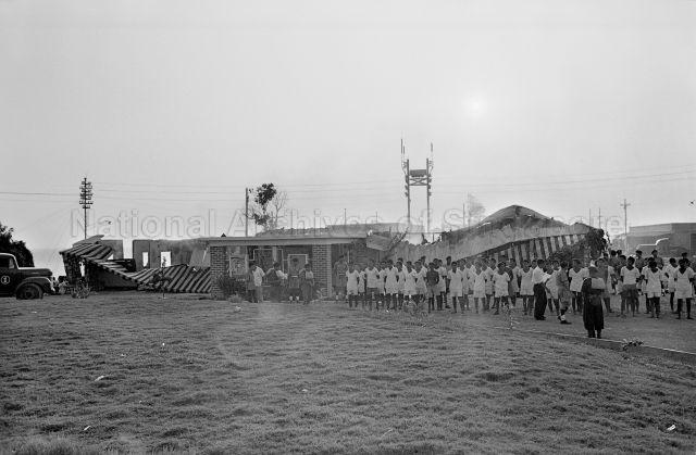 Riots at Pulau Senang - Inmates assembled on the field