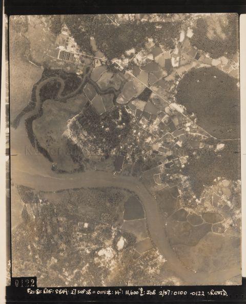 Aerial view of Serangoon River near Paya Lebar Airport,