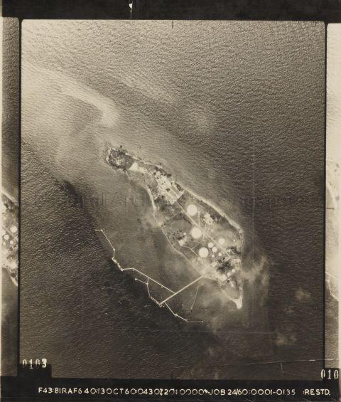 North is to the bottom of the photograph. The island