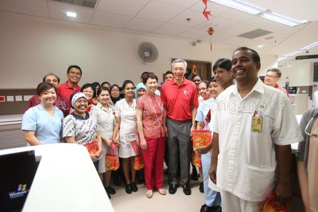 Prime Minister Lee Hsien Loong with wife Madam Ho Ching and
