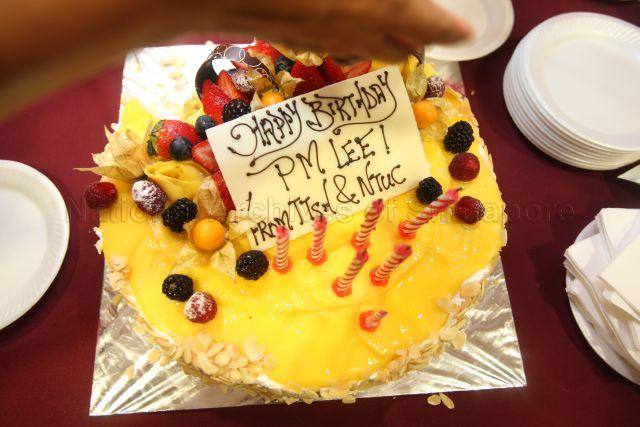 Birthday cake for Prime Minister Lee Hsien Loong during the