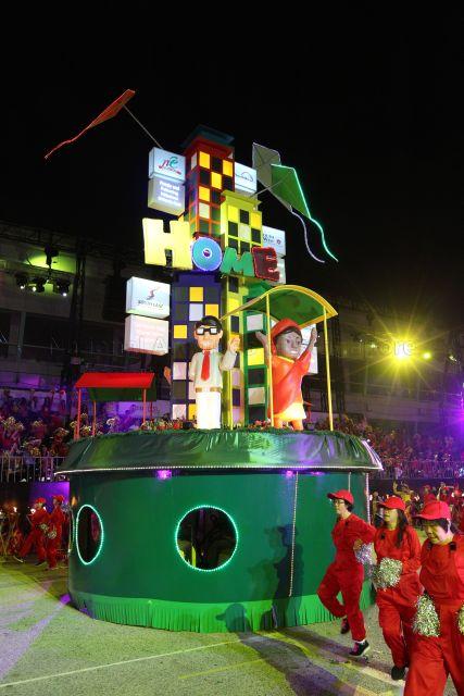 Performers and a vibrant float at Chingay parade 2013 held