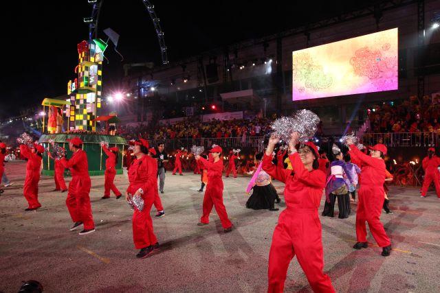 Performers and a vibrant float at Chingay parade 2013 held