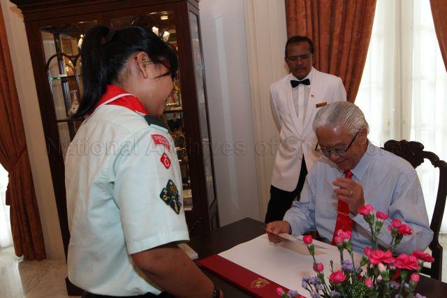 Taken at: The launch of Scouts Job week by President Tony