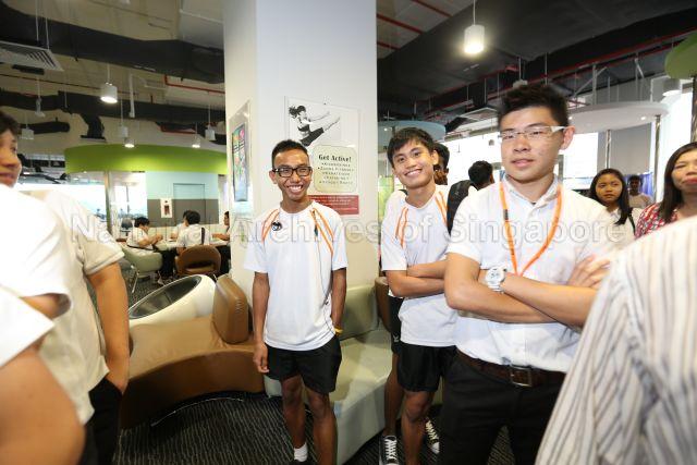 Photo of ITE students and officials taken during visit by