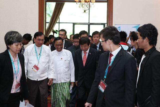Second from left, Myanmar's Union Minister for Construction