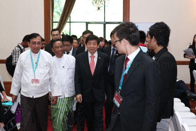 From left, Myanmar's Union Minister for Construction U Kyaw
