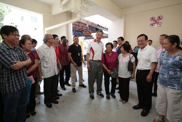 Prime Minister Lee Hsien Loong interacting with residents