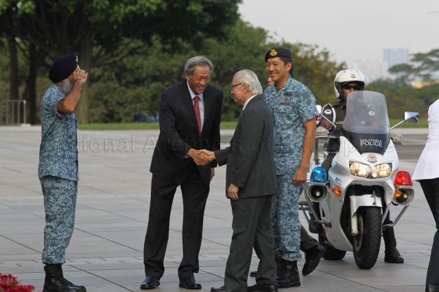 President Tony Tan Keng Yam arriving at SAFTI Military