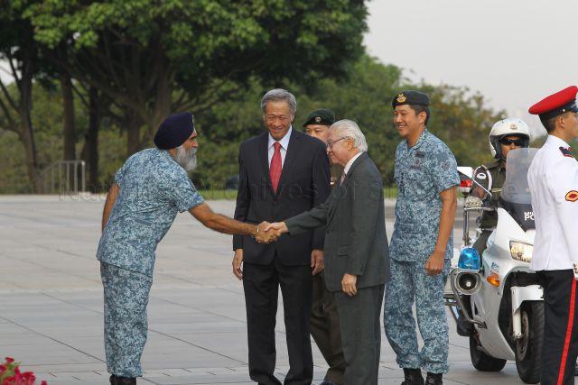 President Tony Tan Keng Yam arriving at SAFTI Military