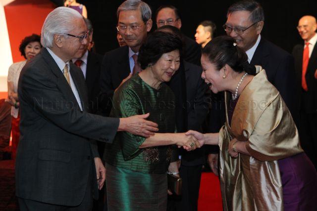 President Tony Tan and his wife, Mrs Mary Tan attending