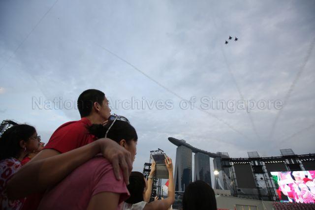Military aerial display at National Day Parade 2013 at the