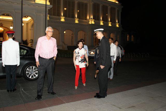 Emeritus Senior Minister Goh Chok Tong and his wife Madam
