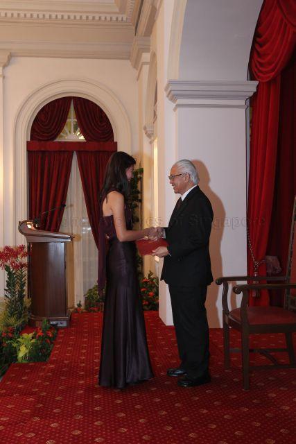 Stephanie Siow Su Lyn is receiving the President's