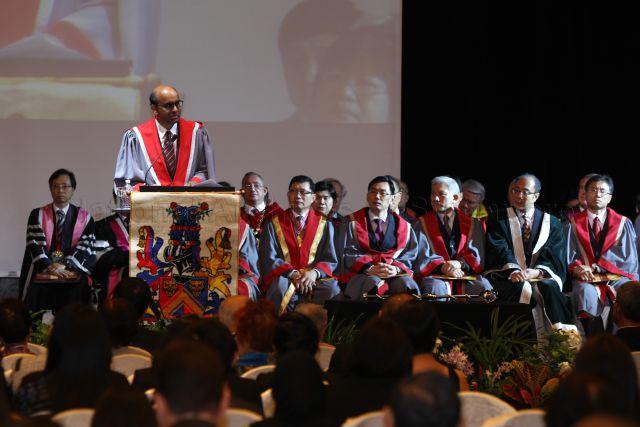 Minister of Finance Tharman Shanmugaratnam is giving a