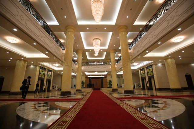 Photo of inside of Communist Party Building where meeting