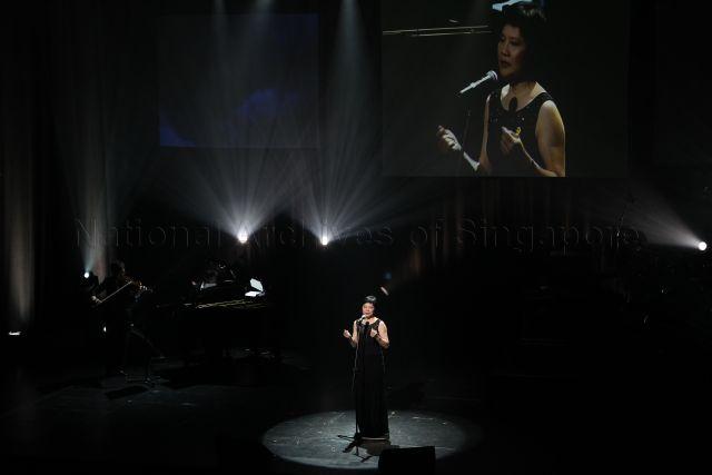 Justice Lai Siu Chiu performing at the Singapore Academy of