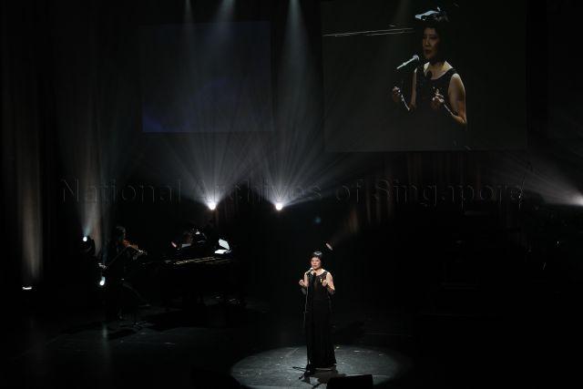 Justice Lai Siu Chiu performing at the Singapore Academy of