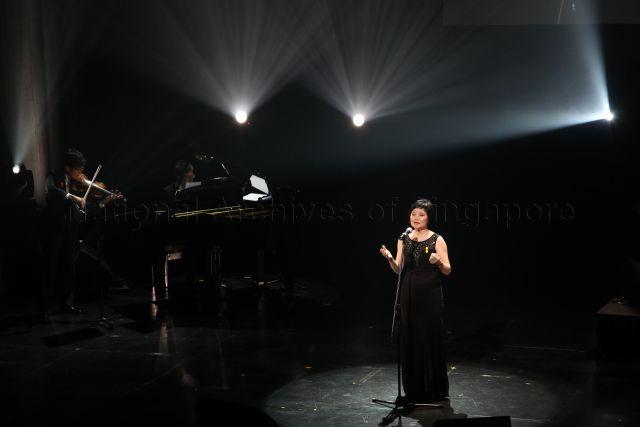 Justice Lai Siu Chiu performing at the Singapore Academy of