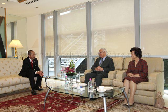 President Tony Tan and his wife Mrs Mary Tan conversing with