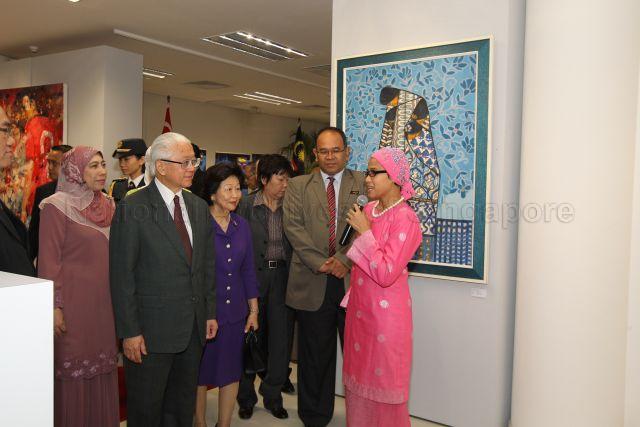 President Tony Tan and his wife Mrs Mary Tan being shown