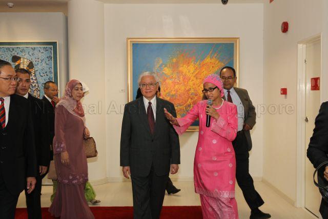 President Tony Tan and his wife Mrs Mary Tan being shown