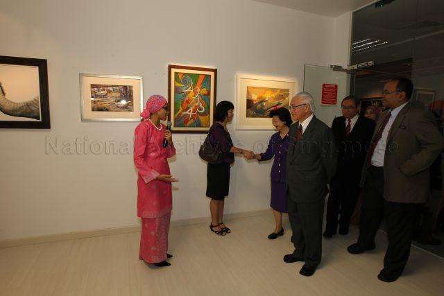 President Tony Tan and his wife Mrs Mary Tan being shown