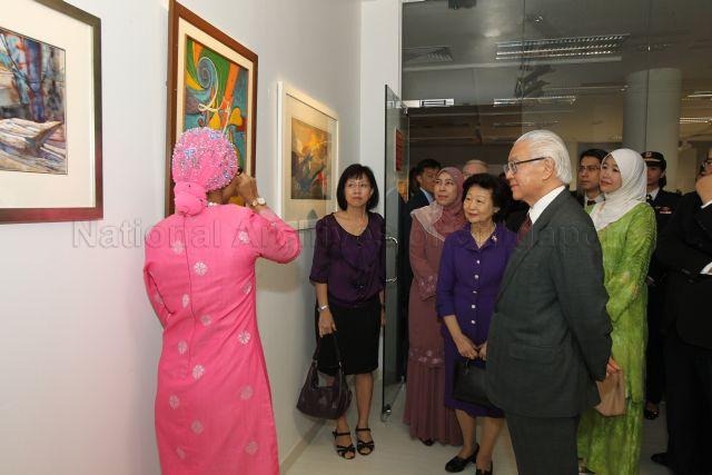President Tony Tan and his wife Mrs Mary Tan being shown