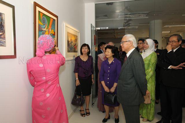 President Tony Tan and his wife Mrs Mary Tan being shown