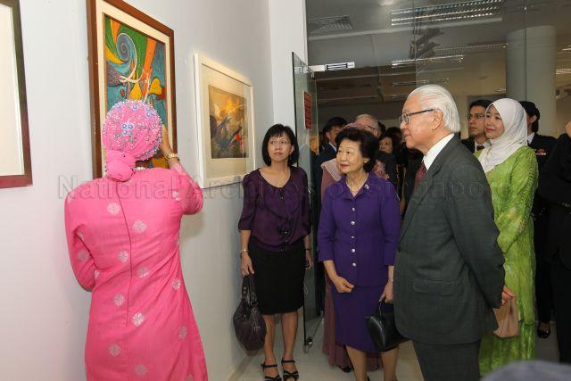 President Tony Tan and his wife Mrs Mary Tan being shown