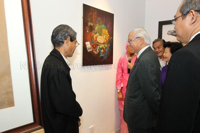 President Tony Tan and his wife Mrs Mary Tan being shown