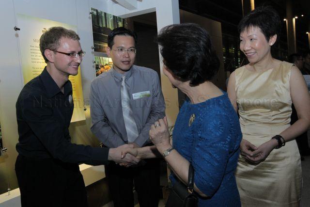 Mrs Mary Tan, wife of President Tony Tan interacting with