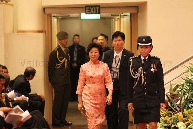 Mrs Mary Tan, wife of President Tony Tan Keng Yam, arriving