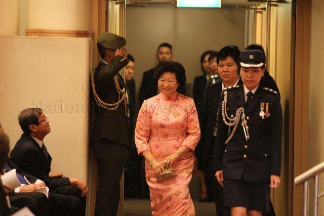 Mrs Mary Tan, wife of President Tony Tan Keng Yam, arriving
