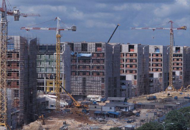Construction of Temasek Polytechnic's campus at Tampines