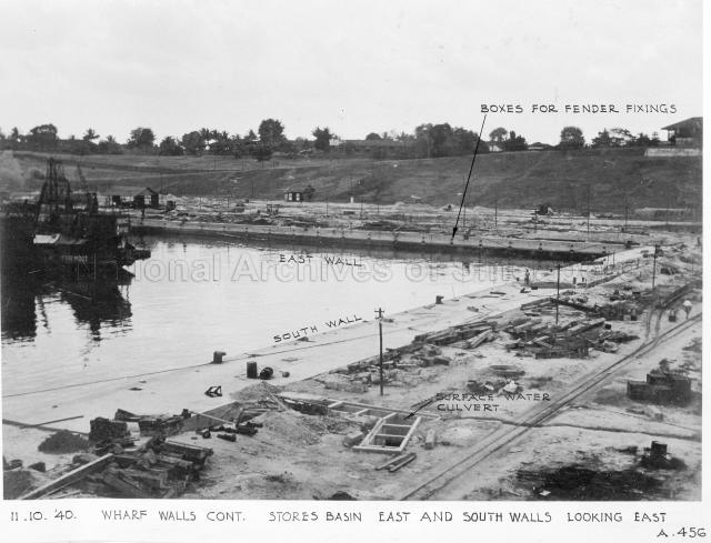 Singapore Naval Base - Wharf Walls Contract, Stores Basin: