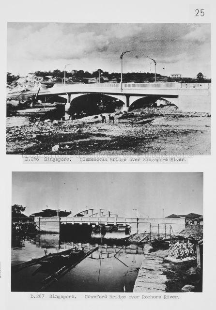 Two photographs of Singapore: Clemenceau Bridge over