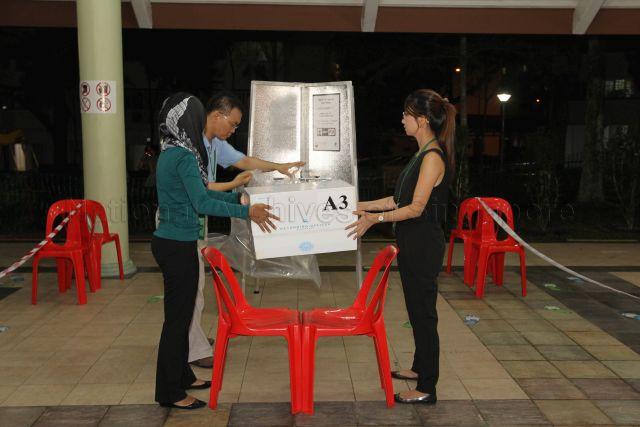 Taken at: Sealing of ballot boxes on Polling Day for Bukit